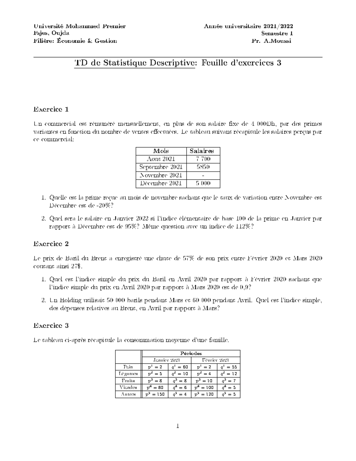 TD2 Indices - ♥ rs té ♦ ♠♠ Pr ♠ r s s èr ♦♥♦♠ st ♦♥ ♥♥é - Studocu