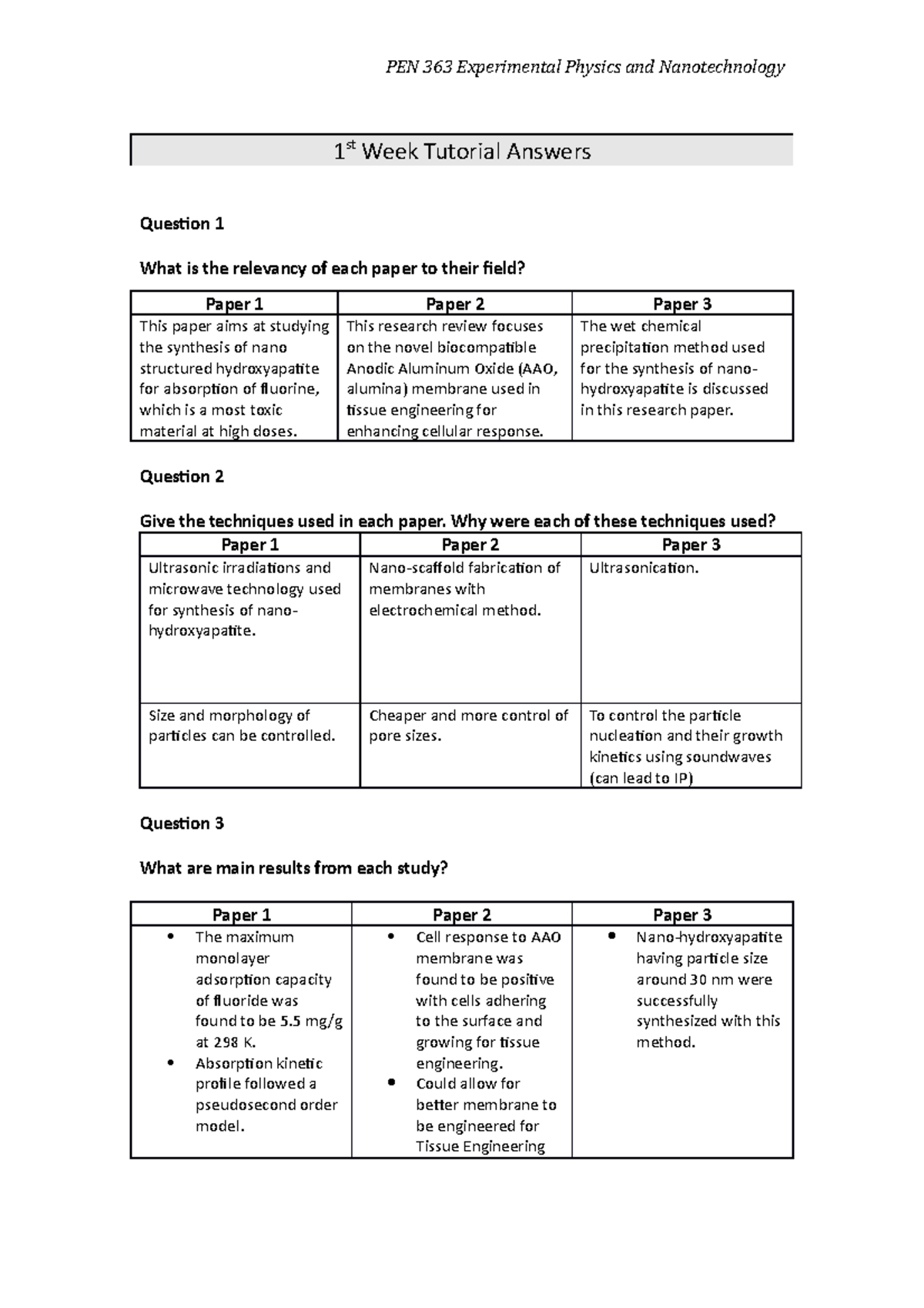 1st Week Tutorial Answers - PEC363 - Murdoch - Studocu