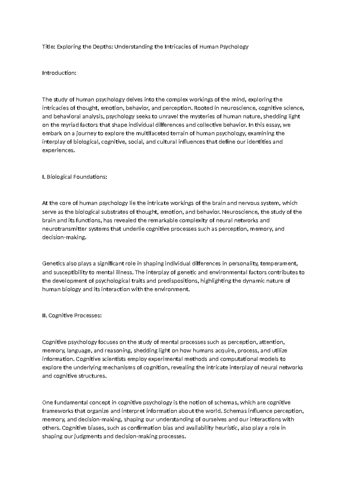 Exploring the Depths Understanding the Intricacies of Human Psychology ...