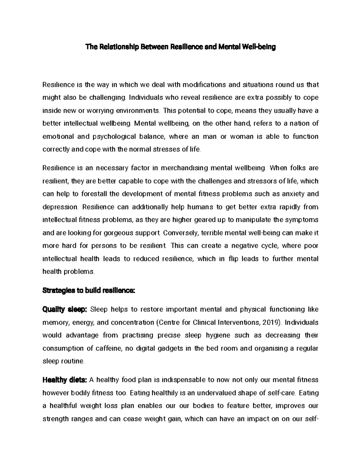 Resilience and Wellbeing 1 - The Relationship Between Resilience and ...