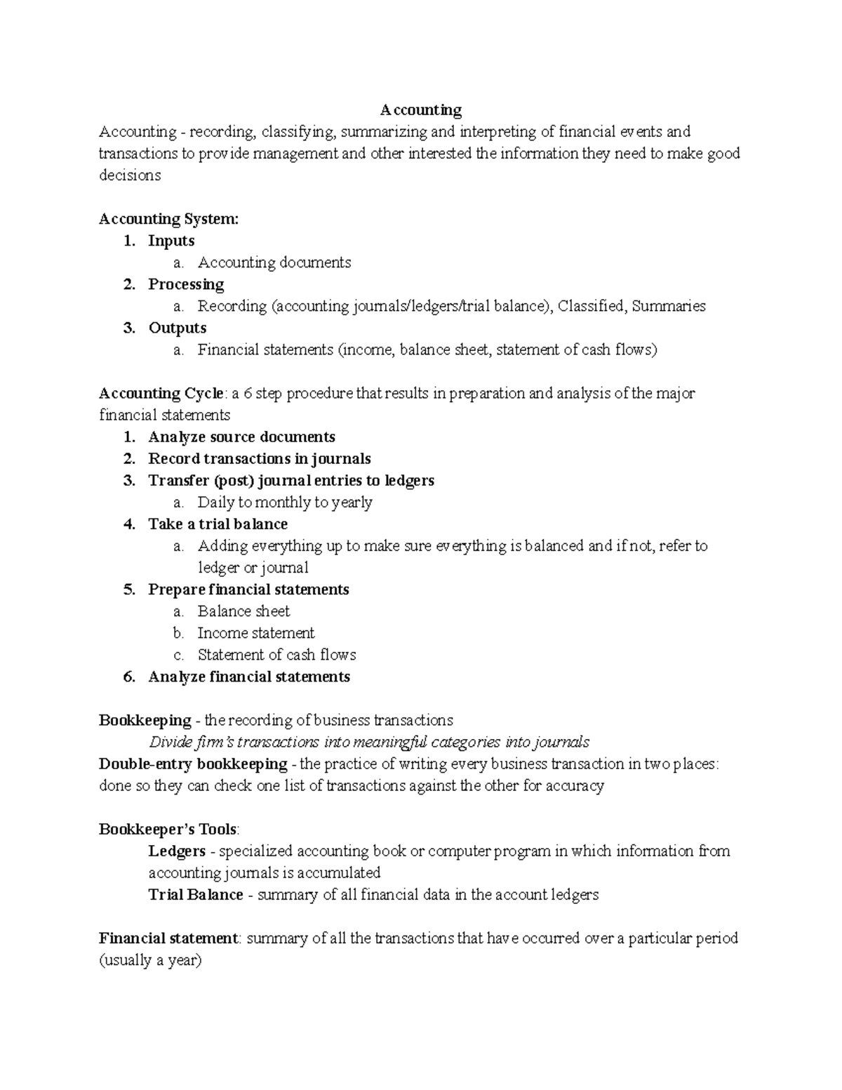 Accounting - Accounting Accounting - recording, classifying, summarizing and interpreting of ...