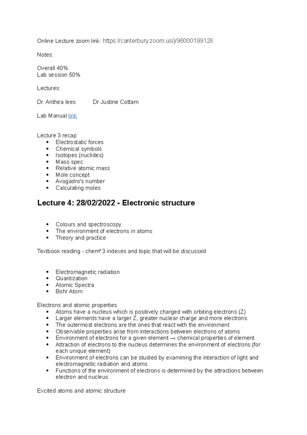 Chem notes or what not - Online Lecture zoom link: canterbury.zoom/j ...