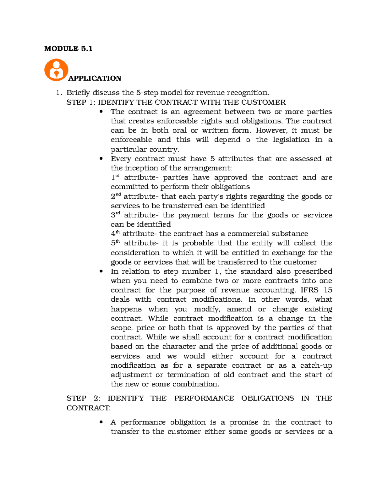 CFAS 2 ACCOUNTING MODULE 5 APPLICATION Briefly Discuss The 5 step