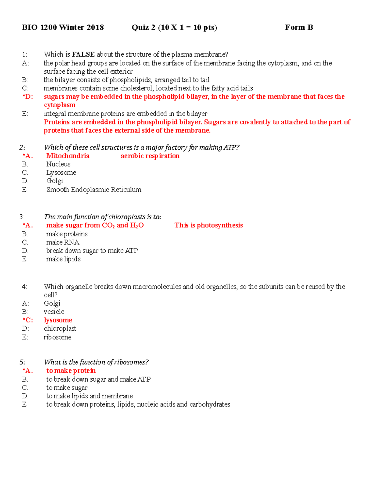 Bio 1200 quiz 2 b - quiz - BIO 1200 Winter 2018 1: A: B: C: E: Quiz 2 ...