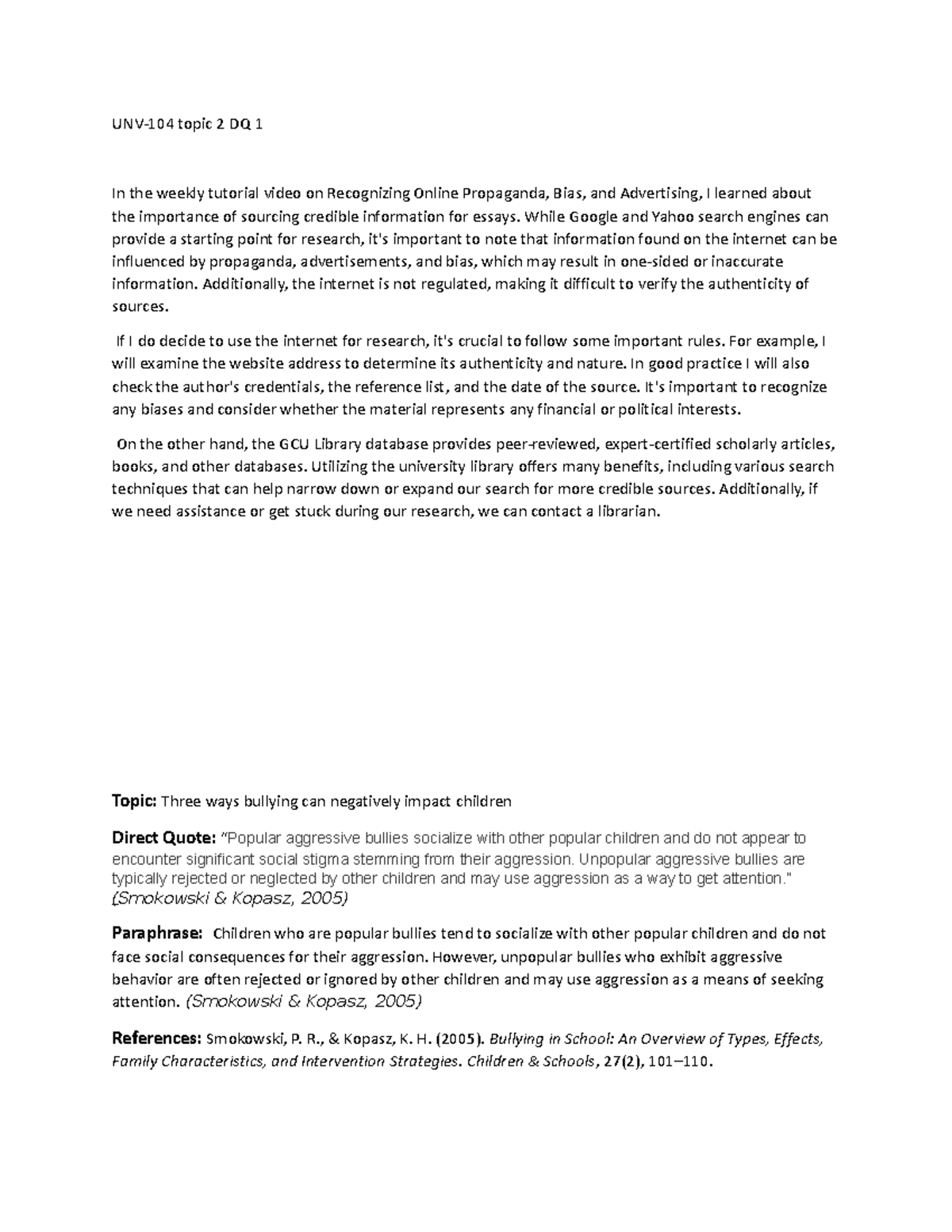 UNV-104 topic 2 DQ 1 - Copy - UNV-104 topic 2 DQ 1 In the weekly ...