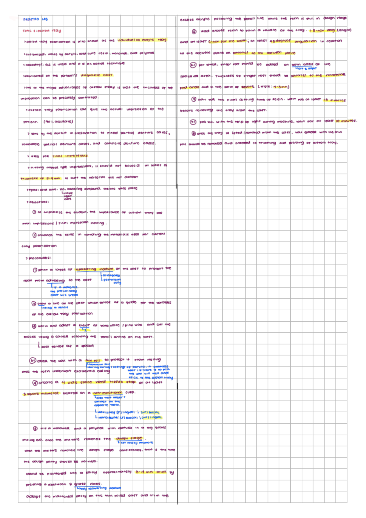 Custom tray fabrication prostho lab - Doctor of Dental Medicine - Studocu