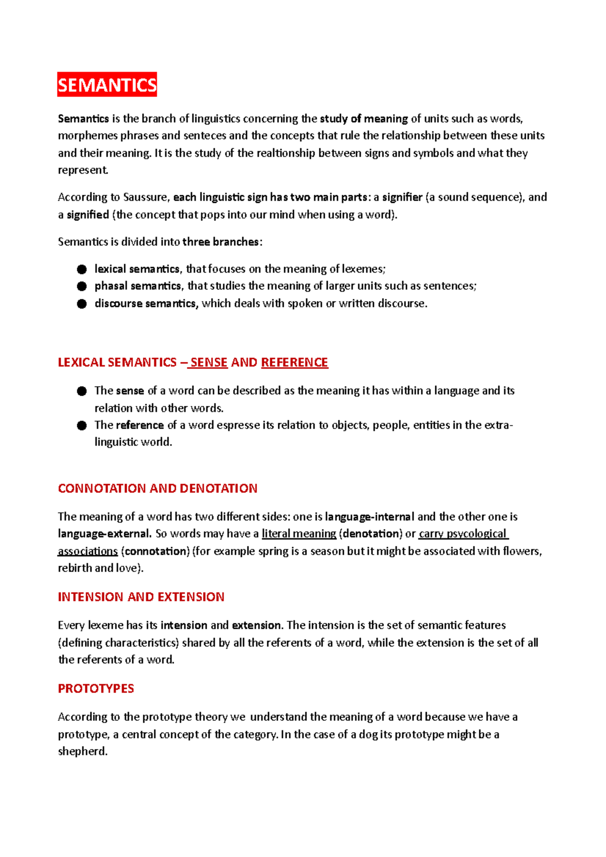 Semantics - SEMANTICS Semantics is the branch of linguistics concerning ...