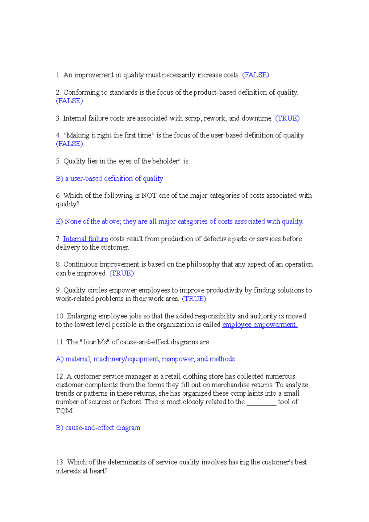 Exercise Quality Management - An improvement in quality must ...