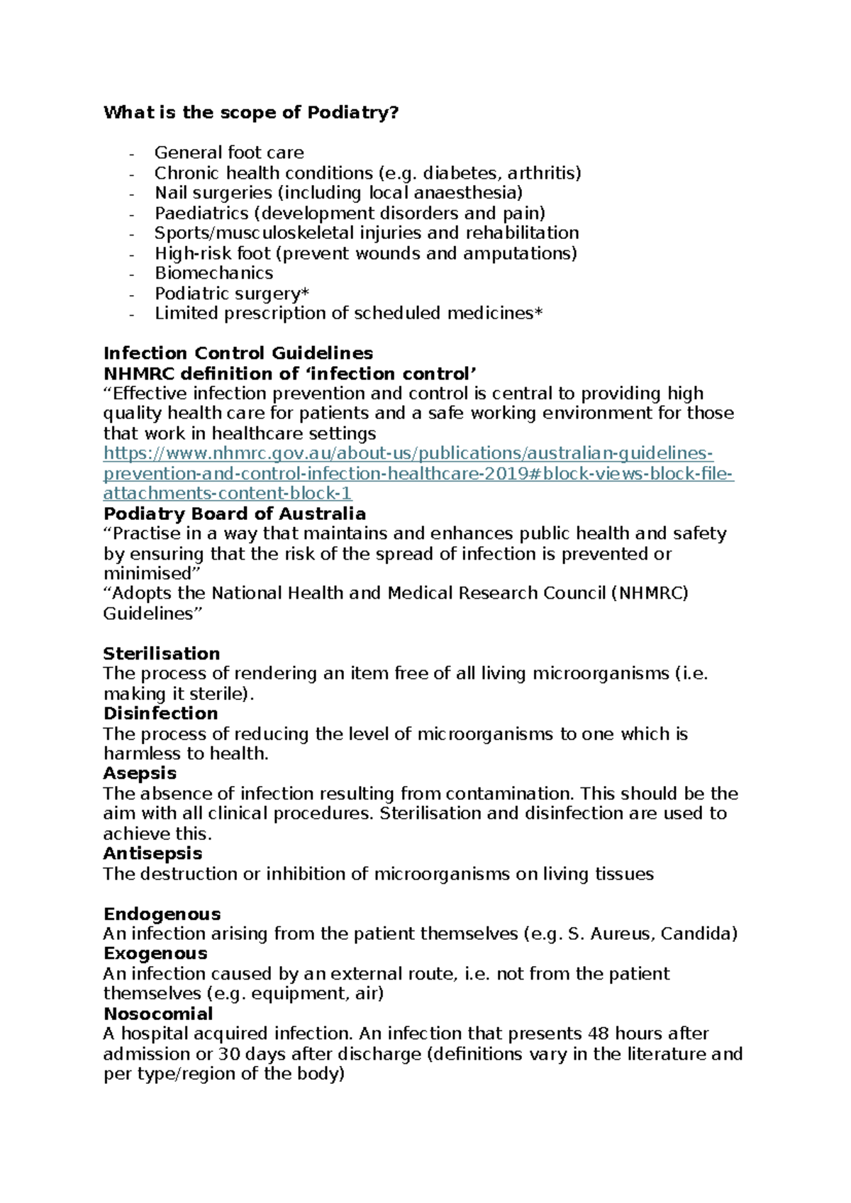 Intro to pod Module 1 notes - What is the scope of Podiatry? - General ...