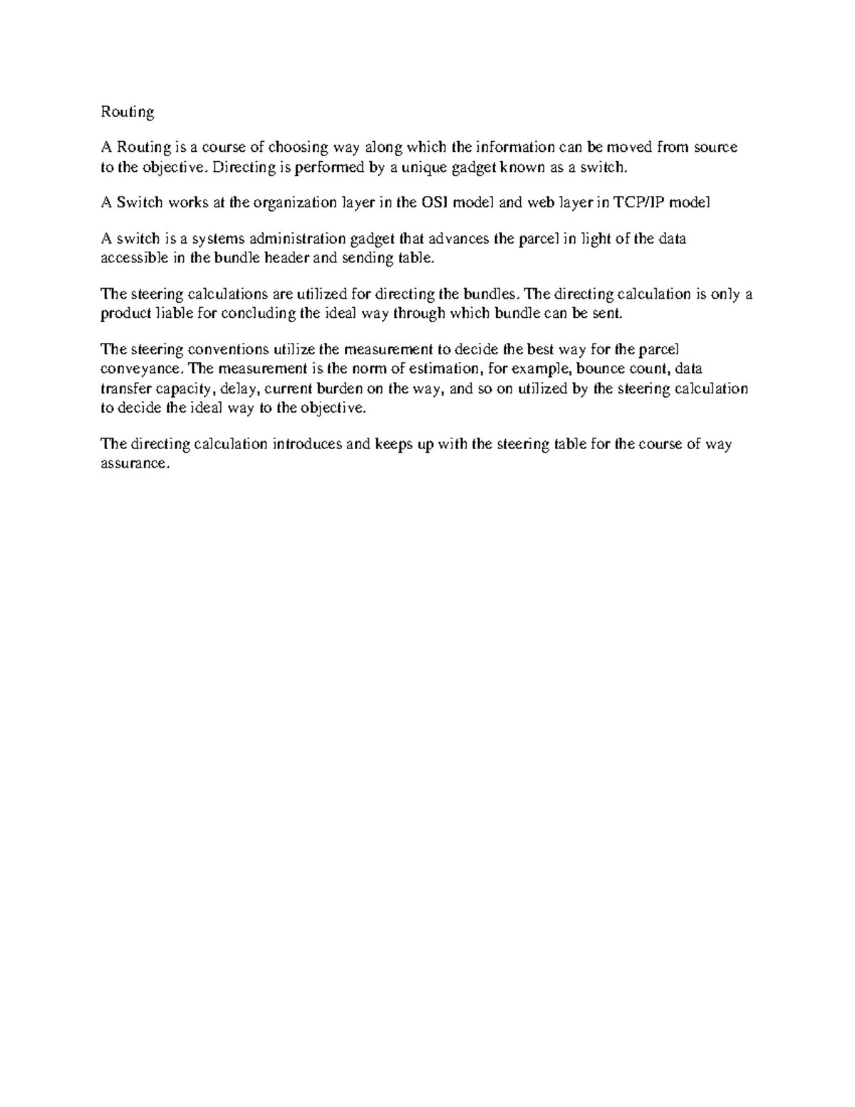 Routing In Computer Networking Routing A Routing Is A Course Of