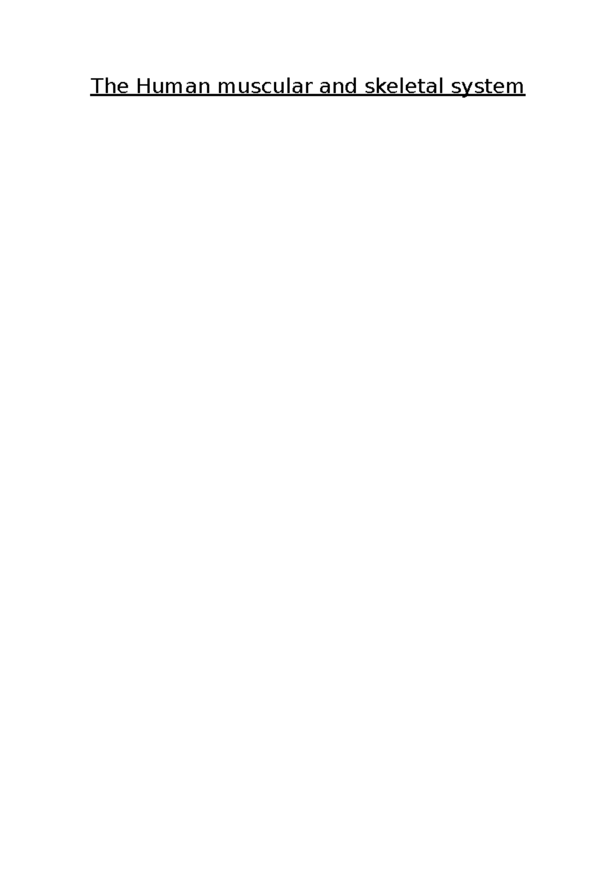 Unit 13 - The human muscular and skeletal system - The Human muscular ...