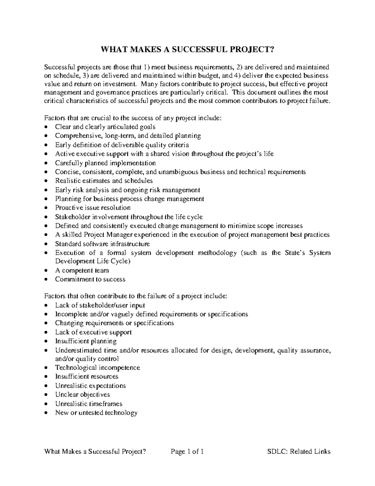 What Makes a Successful Project - Many factors contribute to project ...