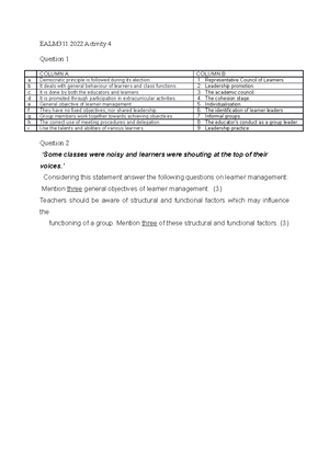 EALM 311 School Administration 2021 - STUDY UNIT 1 ADMINISTRATION AS IT ...