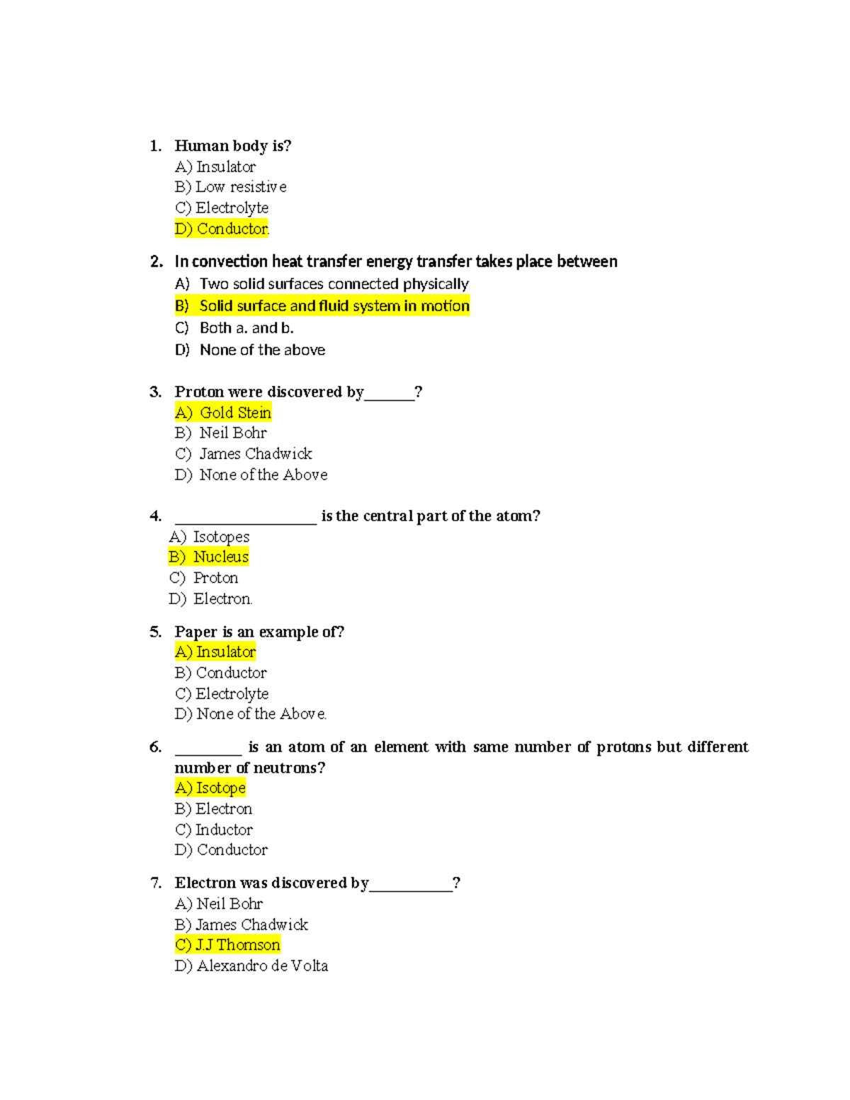 Untitled - Medical Physics MCQs for Practice - Human body is? A ...