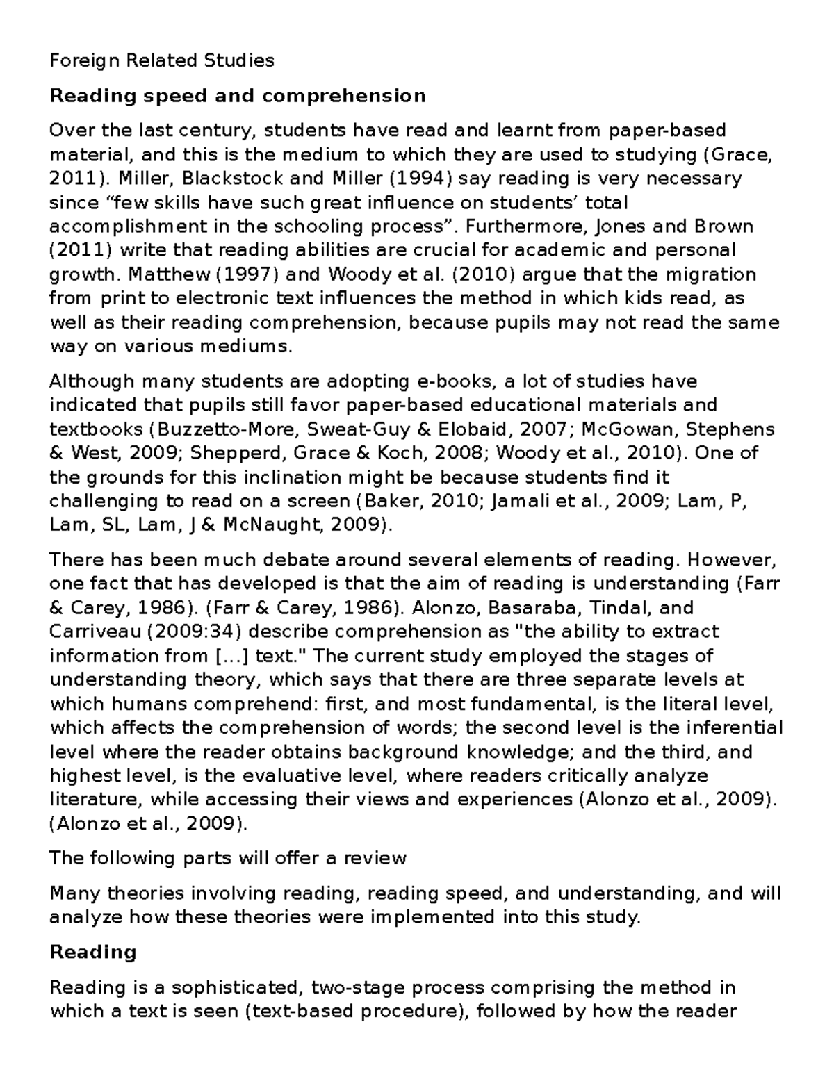 Foreign Related Studies - Foreign Related Studies Reading speed and ...