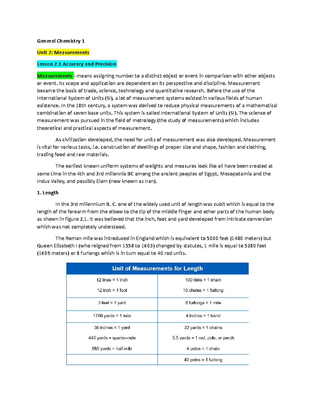 Measurements (General Chemistry 1) - General Chemistry 1 Unit 2 ...