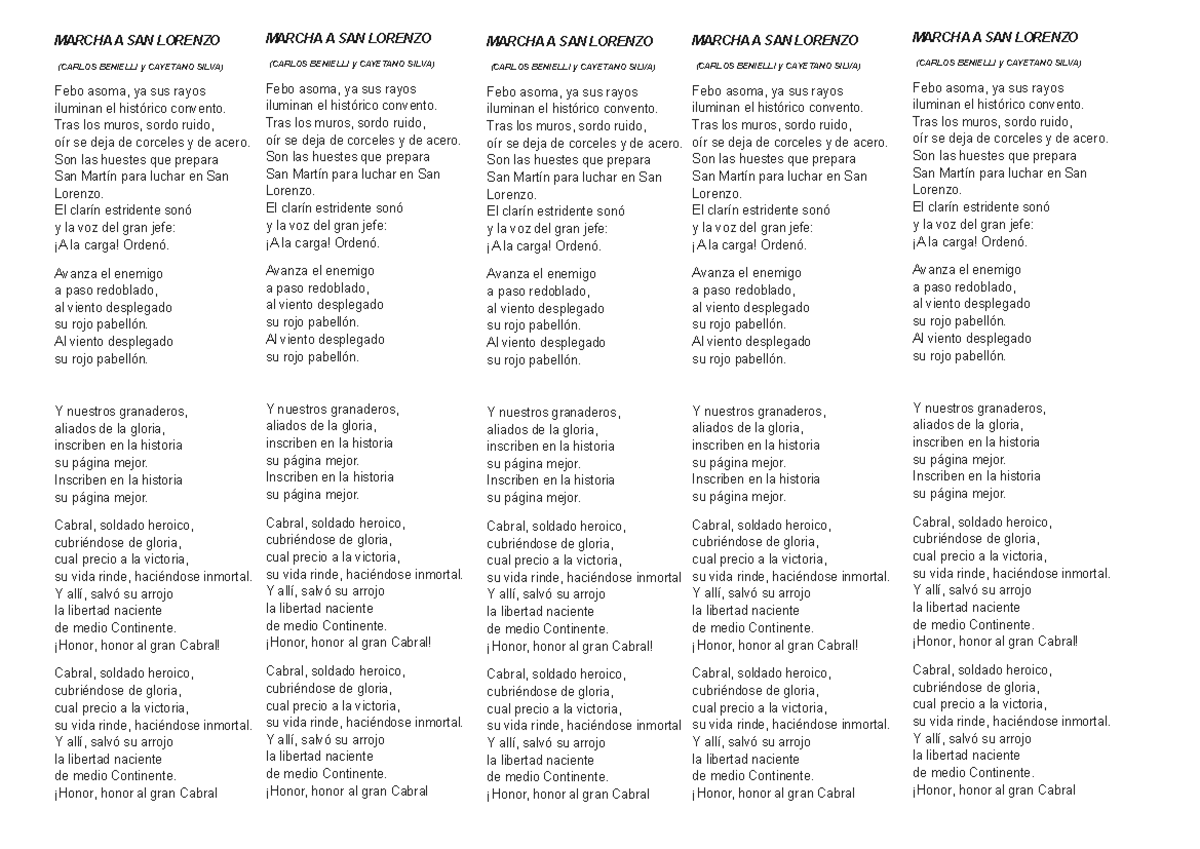Letra marcha San Lorenzo - MARCHA A SAN LORENZO (CARLOS BENIELLI y ...