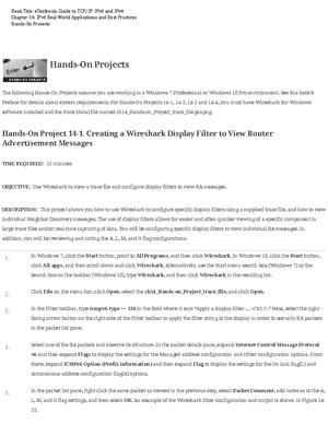 M01 - Hands-On 1 - hands-on assignments - 1. 2. 3. 4. 5. 6. 7. Hands-On Projects The following ...