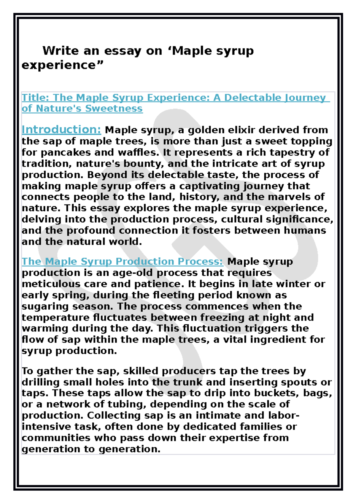 The Maple Syrup Experience , A Delectable Journey of Nature's Sweetness ...