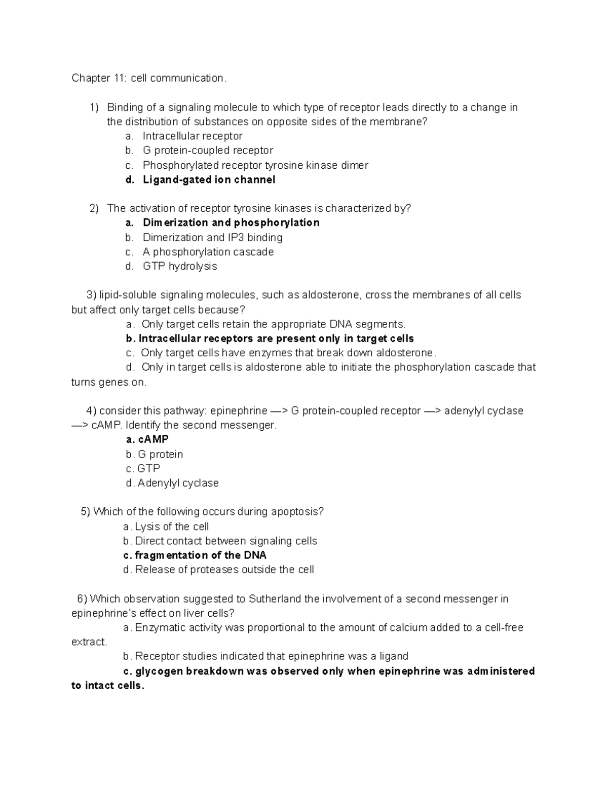 Chapter 11 chapter review - Chapter 11: cell communication. Binding of ...