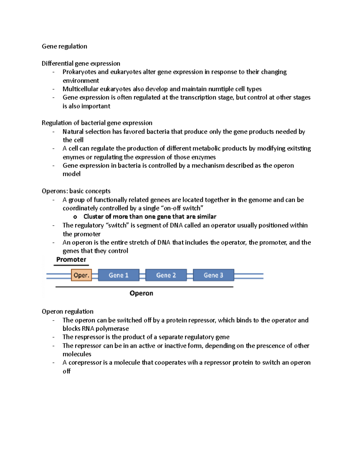 Gene regulation 12:5 - Dr. Brain Couch - Gene regulation Differential ...