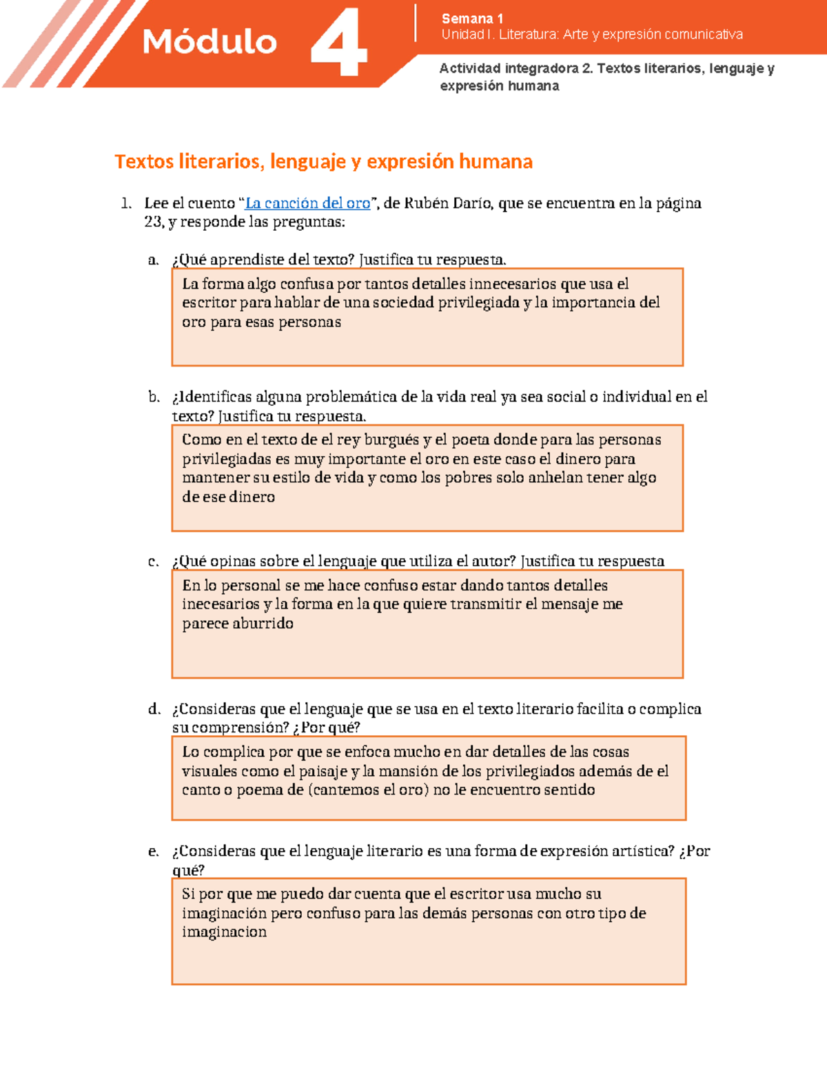 M4S1AI2 - modulo 4 semana 1 actividad integradora 2 - Semana 1 Unidad I ...