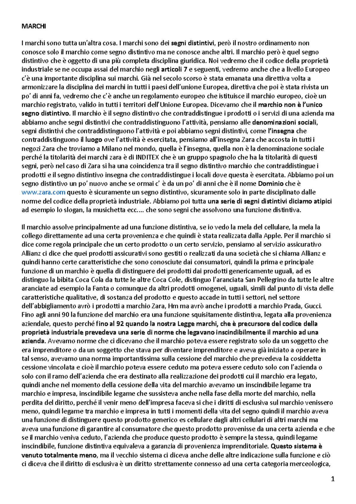 Marchi - spiegazione - MARCHI I marchi sono tutta un'altra cosa. I ...