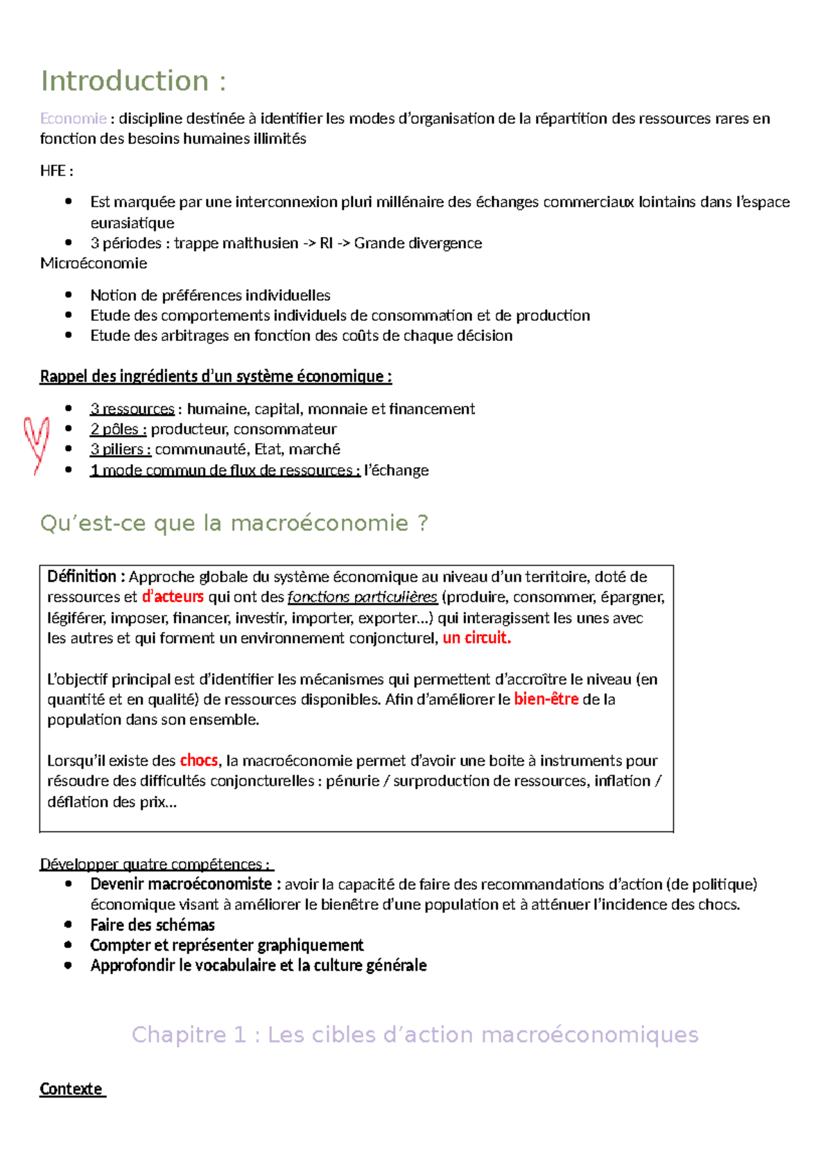 NEX Cours Macro - Introduction : Economie : discipline destinée à ...