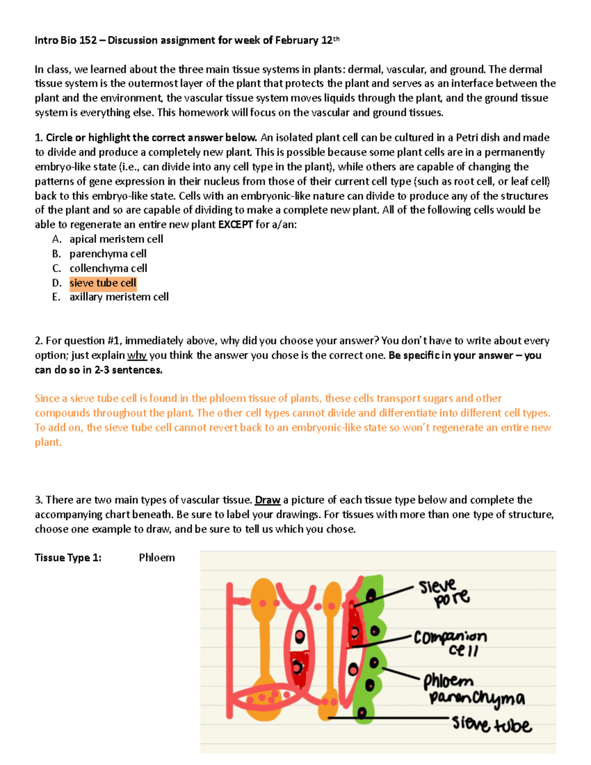 152-Disc Gilroy - Intro Bio 152 – Discussion assignment for week of ...
