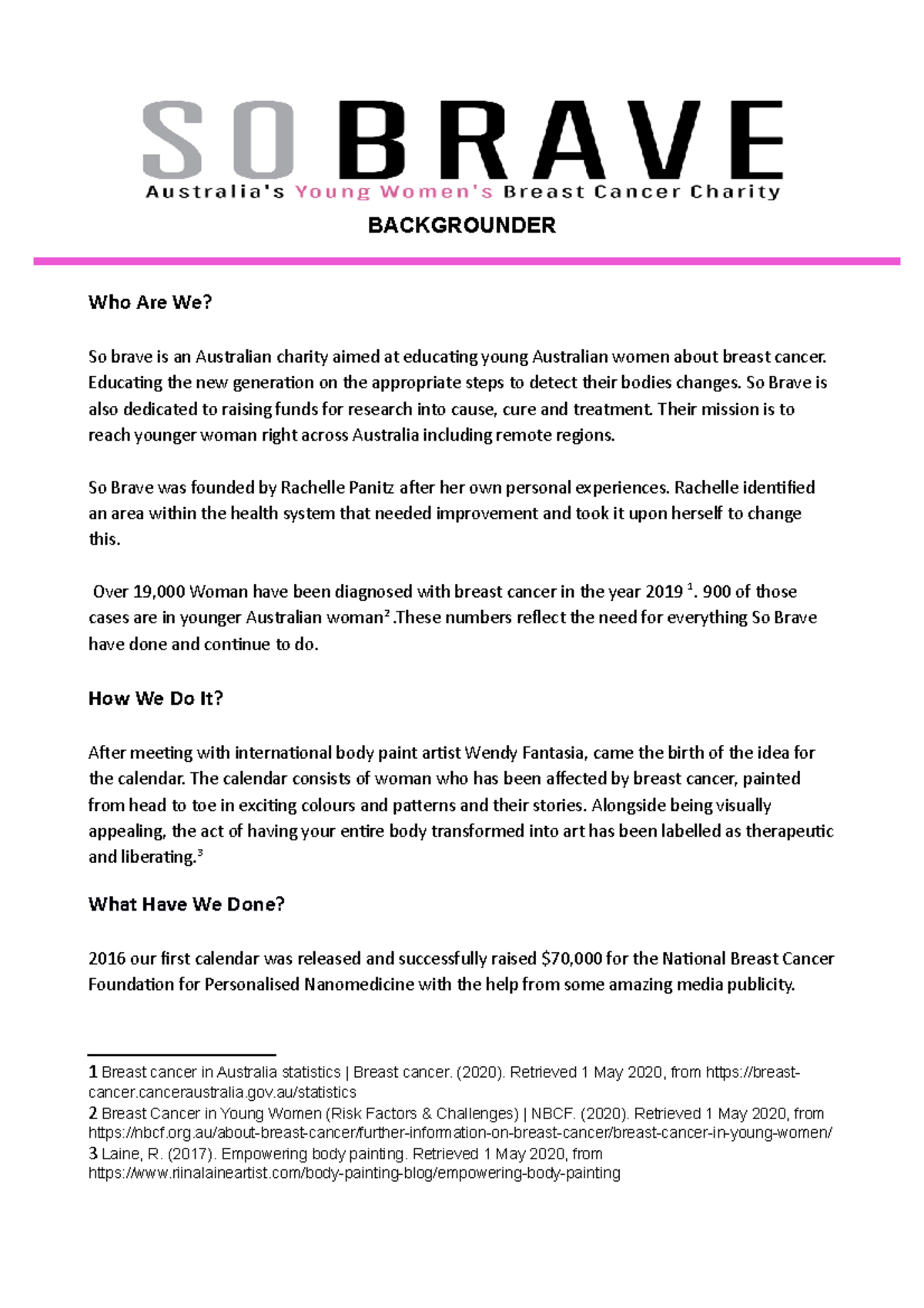 AMB264 Backgrounder copy assessment 2 - BACKGROUNDER Who Are We? So ...