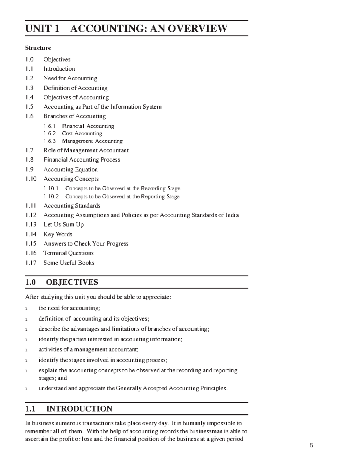 Block-1 MCO-5 Unit-1 - Accounting: UNIT 1 ACCOUNTING: AN OVERVIEW An ...