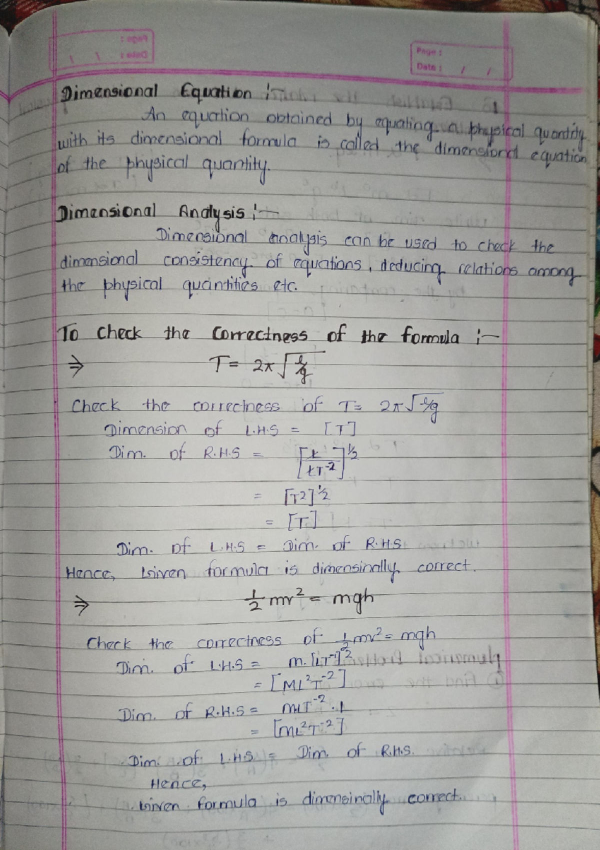 Dimensional Equation - Lecture notes - Chemical Kinetics And Reaction ...