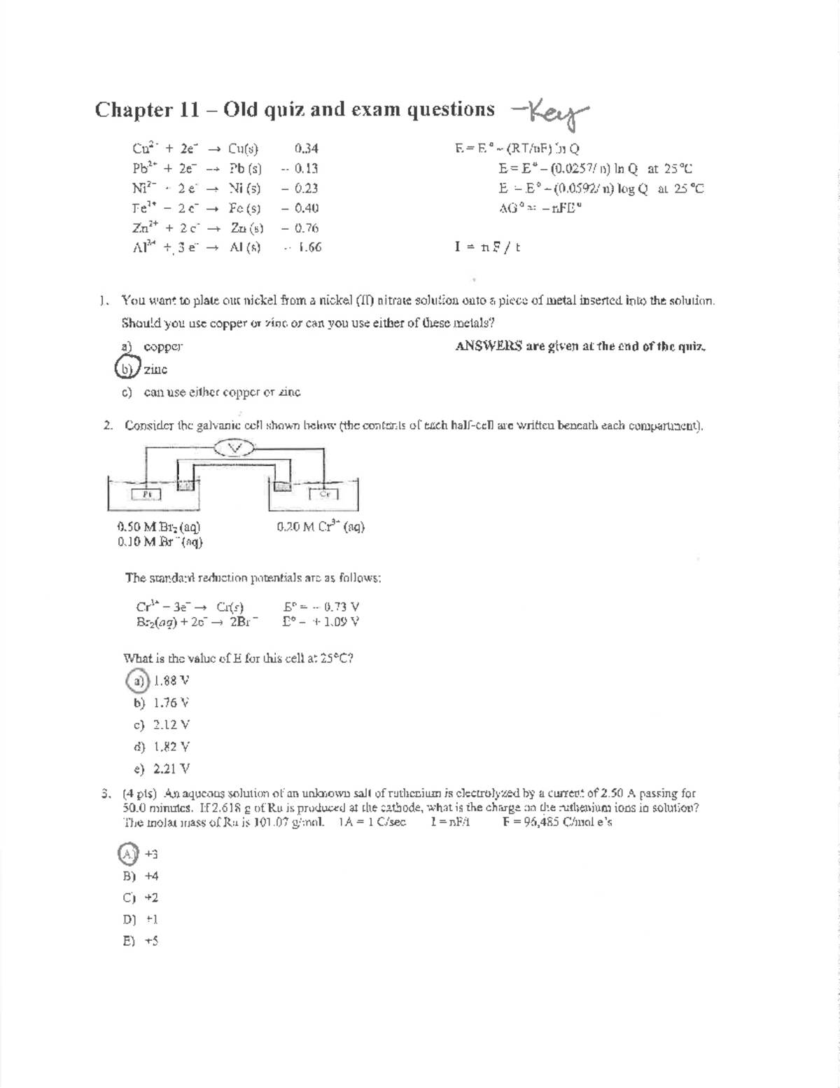 Extra Practice Ch 11 - Key - Organic Chemistry - Studocu