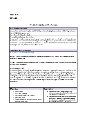 WGU C104 Task 1 - Social Studies Learning Segment Template - C104 ...
