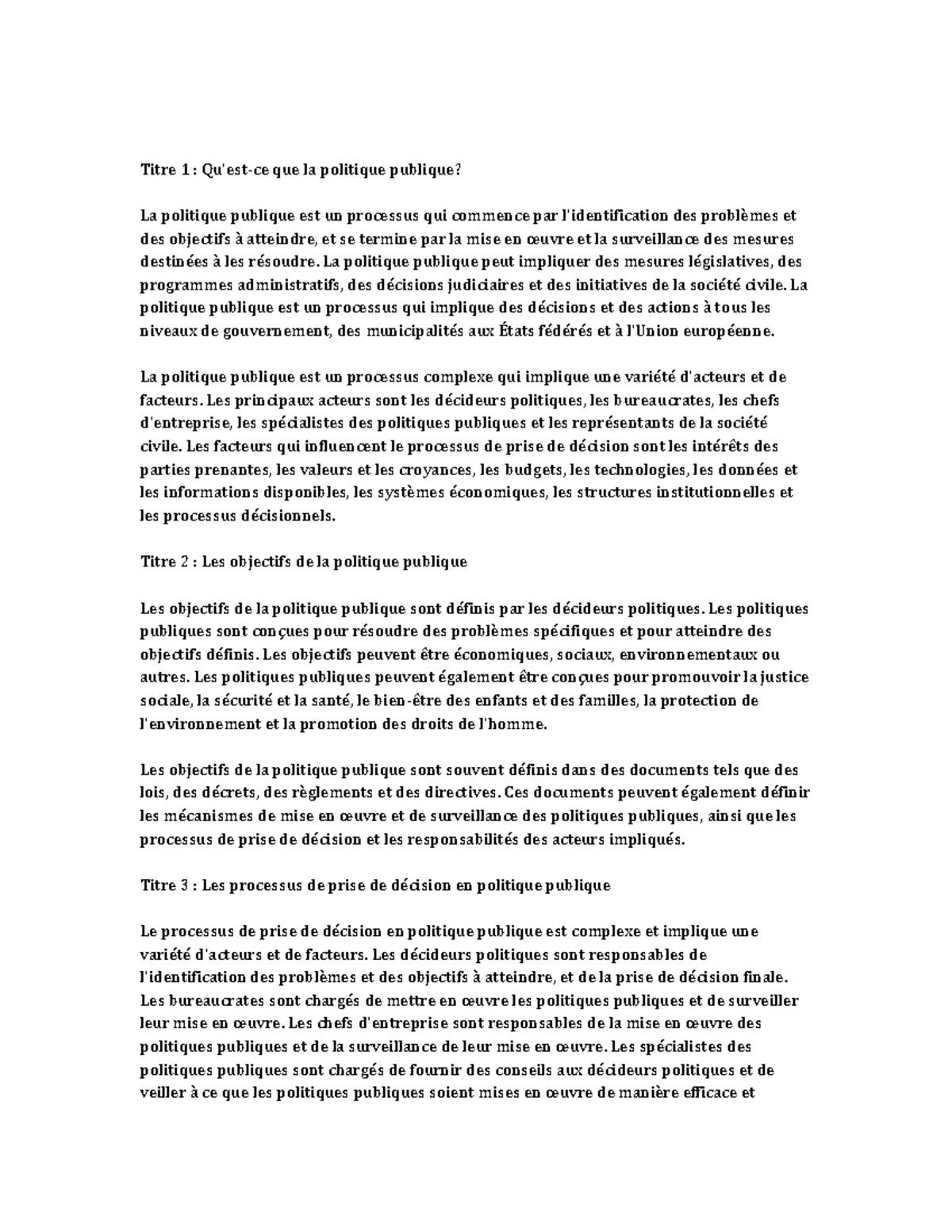 Public Policy - Titre 1 : Qu'est-ce que la politique publique? La ...