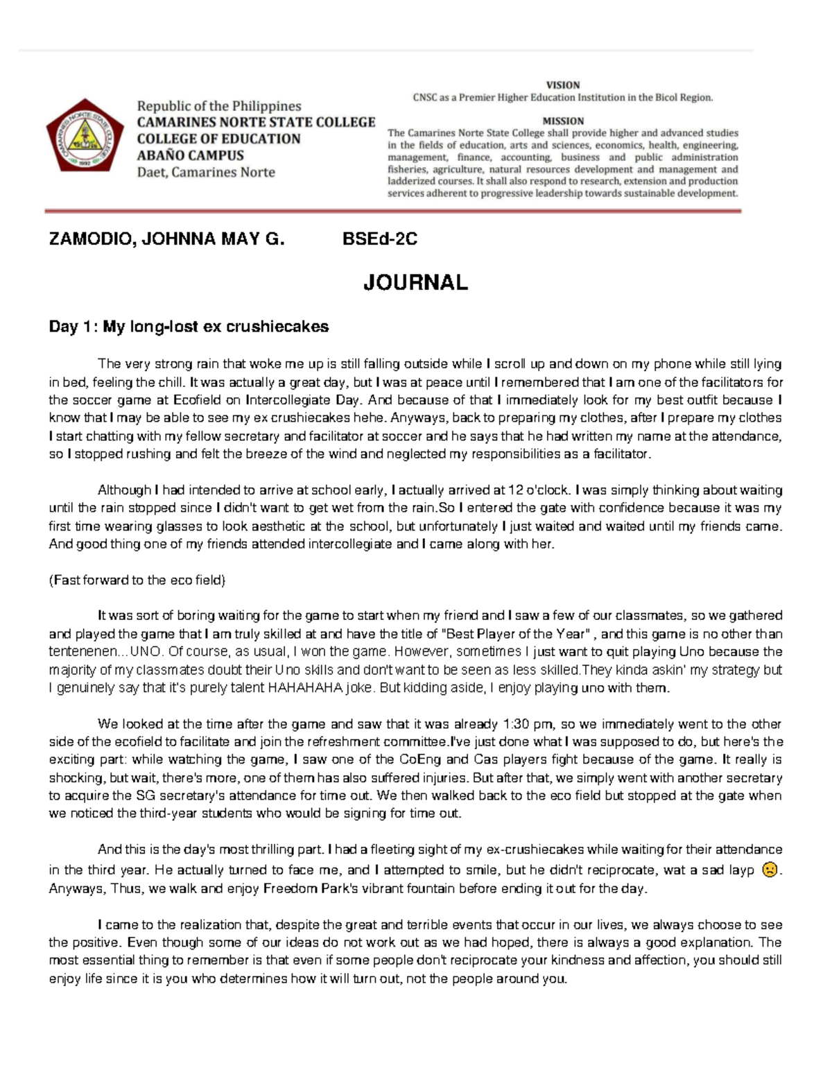 Journal-Zamodio - Example essay - ZAMODIO, JOHNNA MAY G. BSEd-2C ...