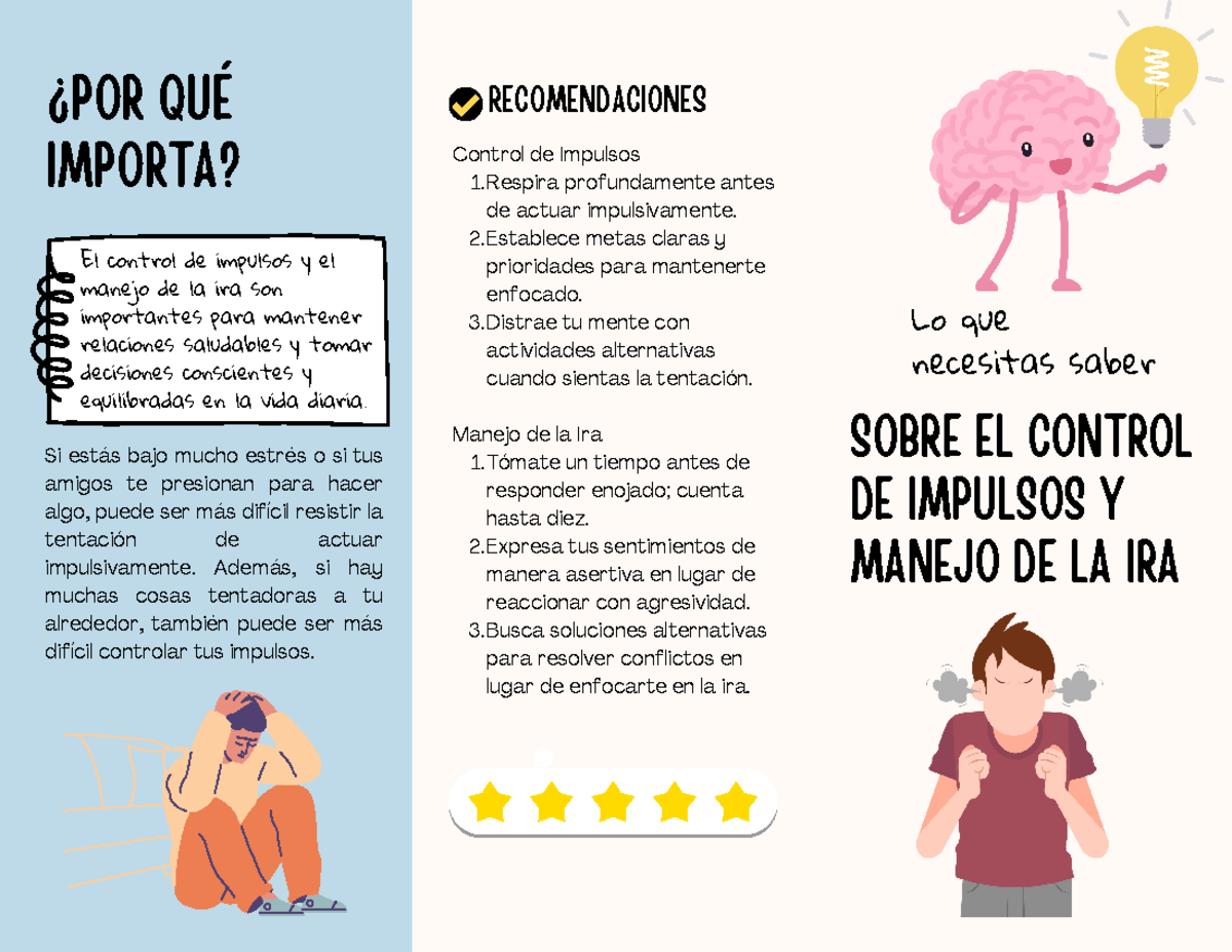 Tríptico Control de impulsos y Manejo De La Ira - El control de ...