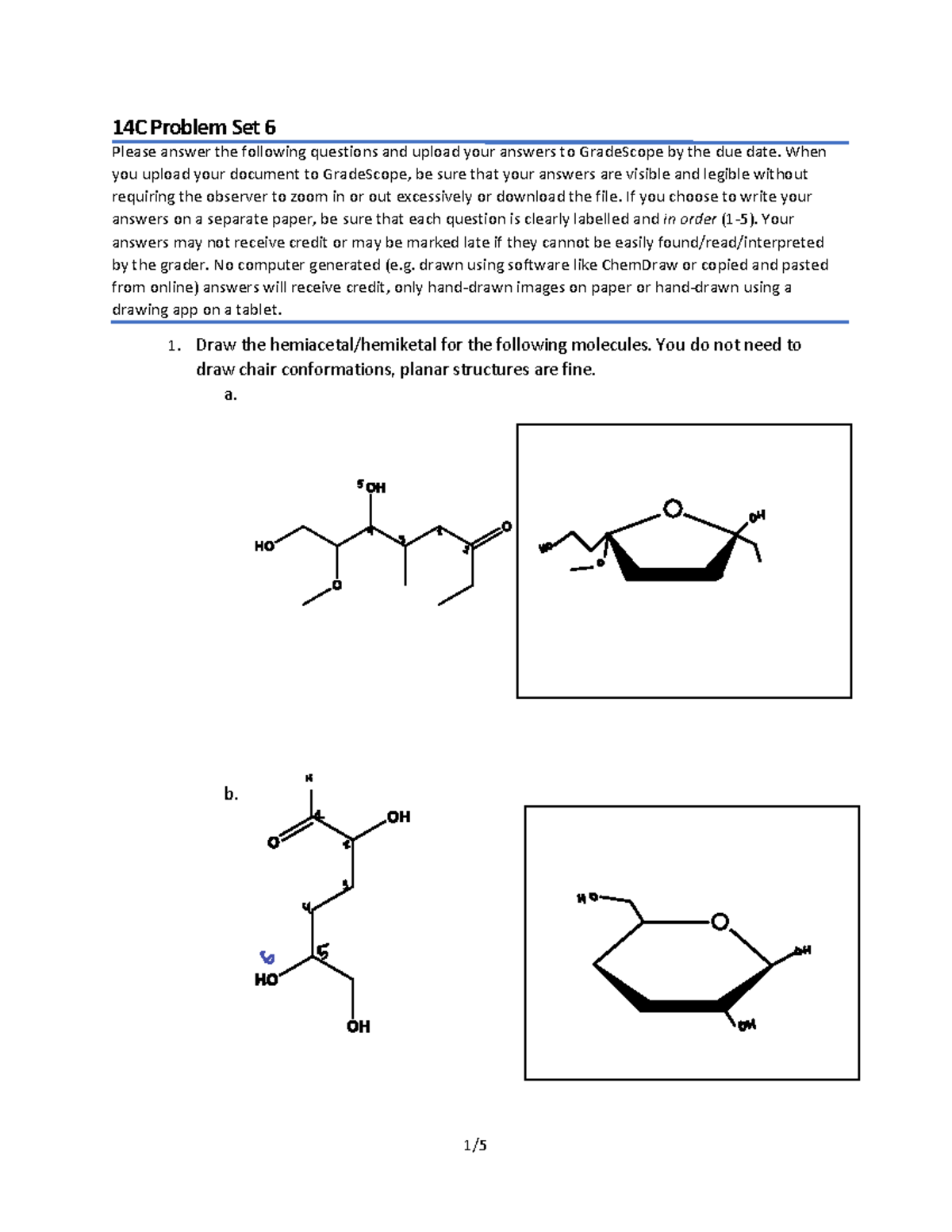 Problem+Set+6 unedited - 14C Problem Set 6 Please answer the following questions and upload your ...