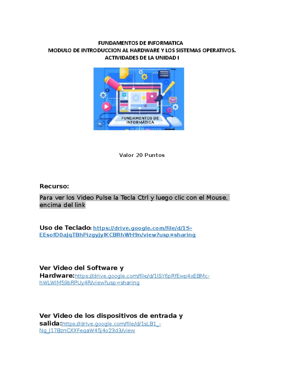 Módulo II, Unidad I - Actividad I - FUNDAMENTOS DE INFORMATICA MODULO ...