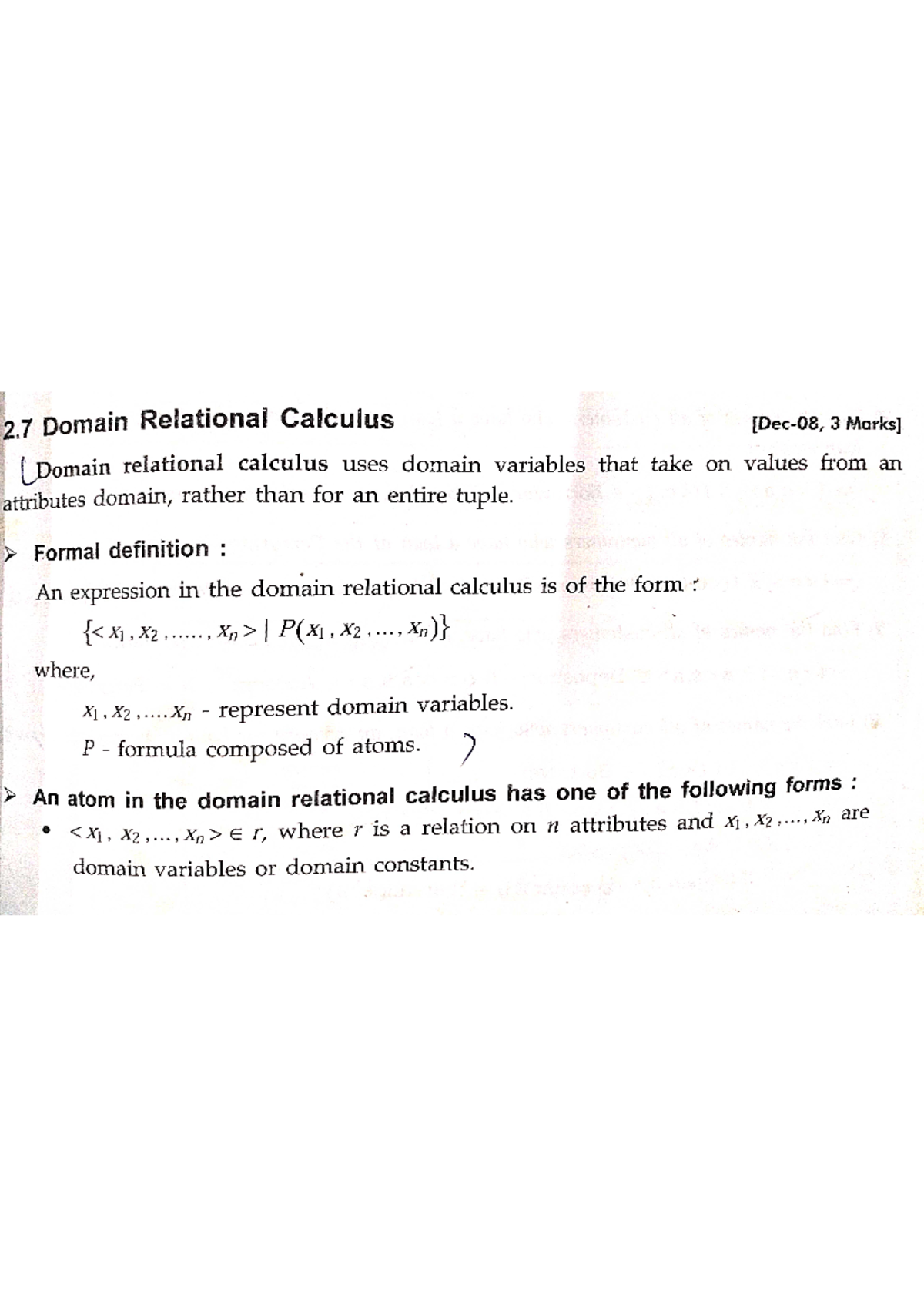 Tuples and domain - onumi;;as - B.sc(Computer Science) - Studocu