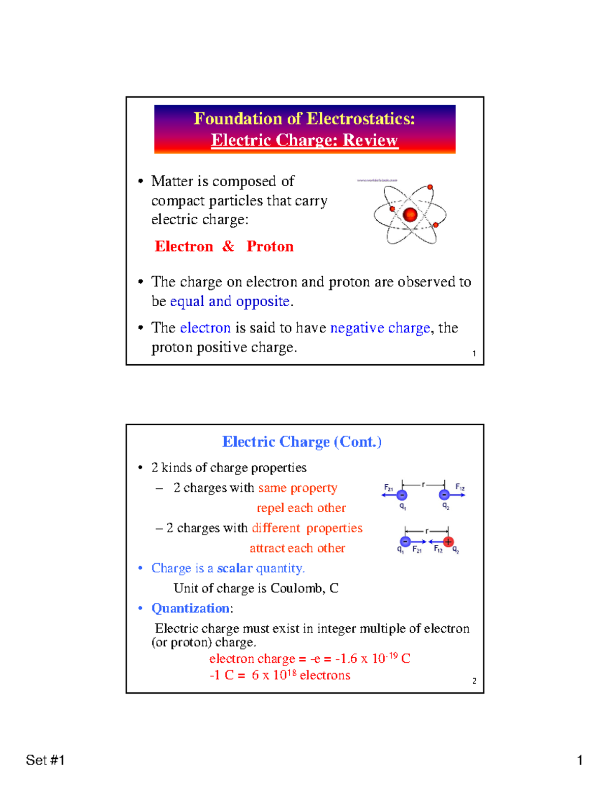 Elec251 set1 - notes - 1 Matter is composed of compact particles that ...