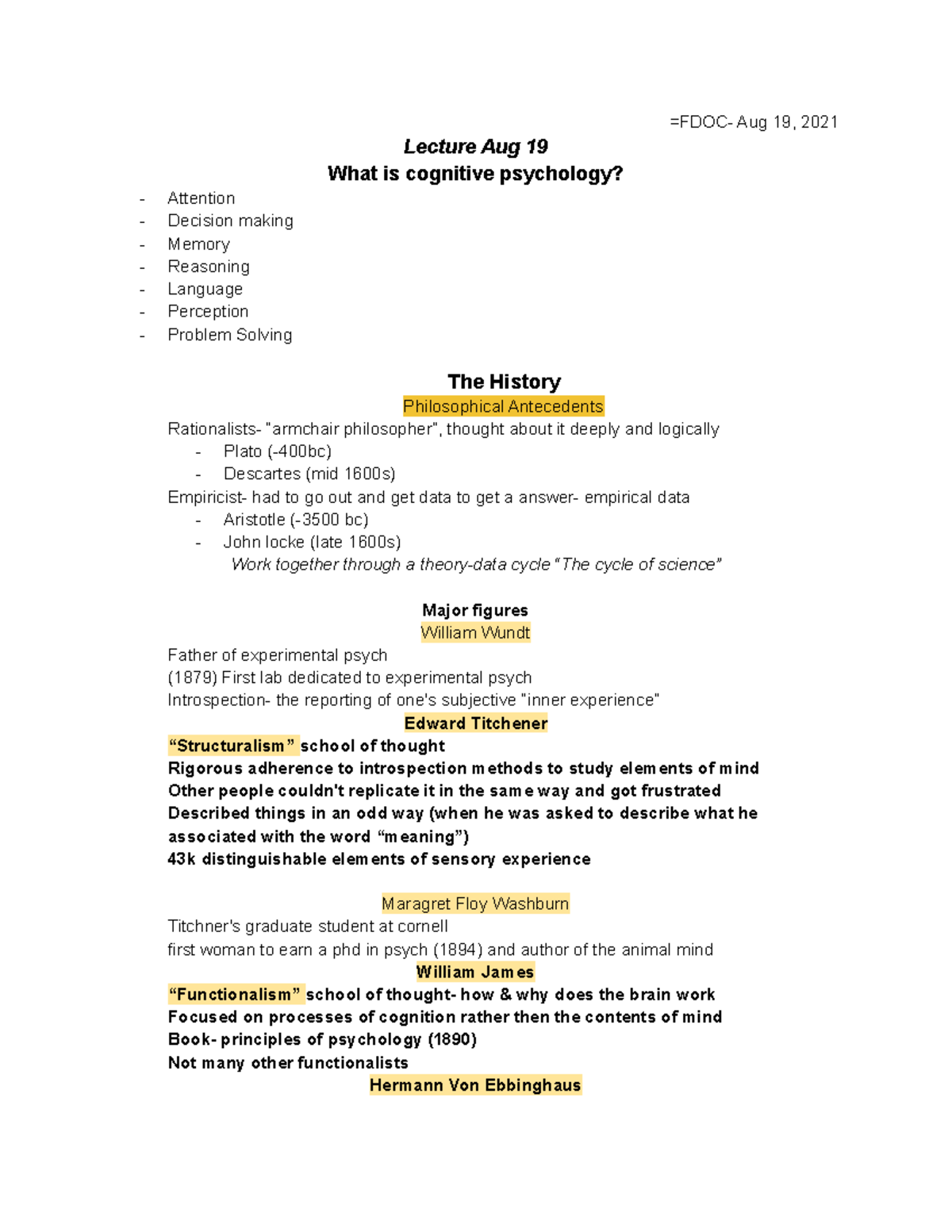 Psych 230 - This class was taken with Joseph Hopfinger, over the spring ...