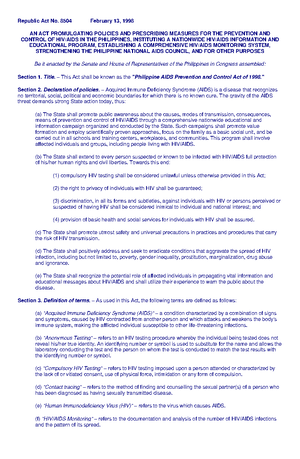Republic Act No. 9288 Newborn Screening ACT - Republic Act No. 9288 ...