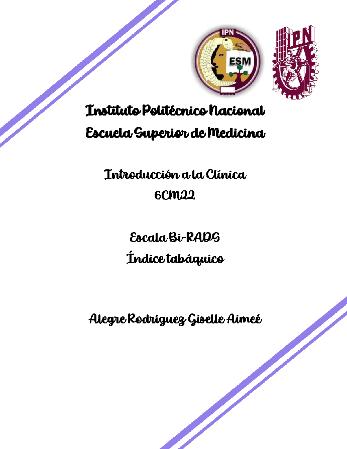 Escala BI-RADS e Indice tabaquico - Instituto Politécnico Nacional ...