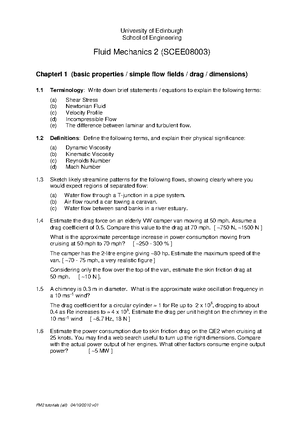 Fluid Mechanics Practice Questions and Answers - FM2 further qs 01 1112 ...