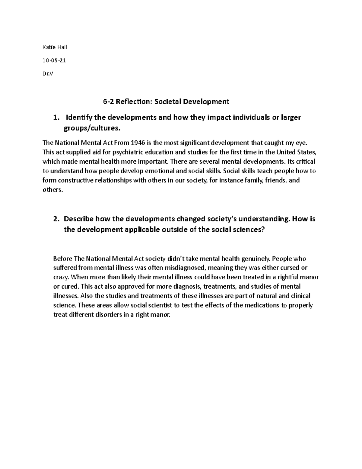 6-2 reflections societal development - Katie Hall 10-09- Dr 6-2 ...