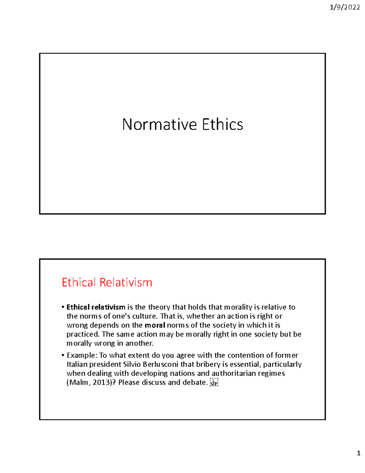 L2-Normataive Ethics - Normative Ethics Ethical Relativism Ethical ...