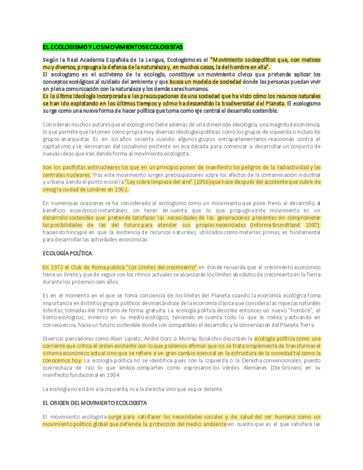 Ambientalismo vs Ecologismo - EL ECOLOGISMO Y LOS MOVIMIENTOS ...