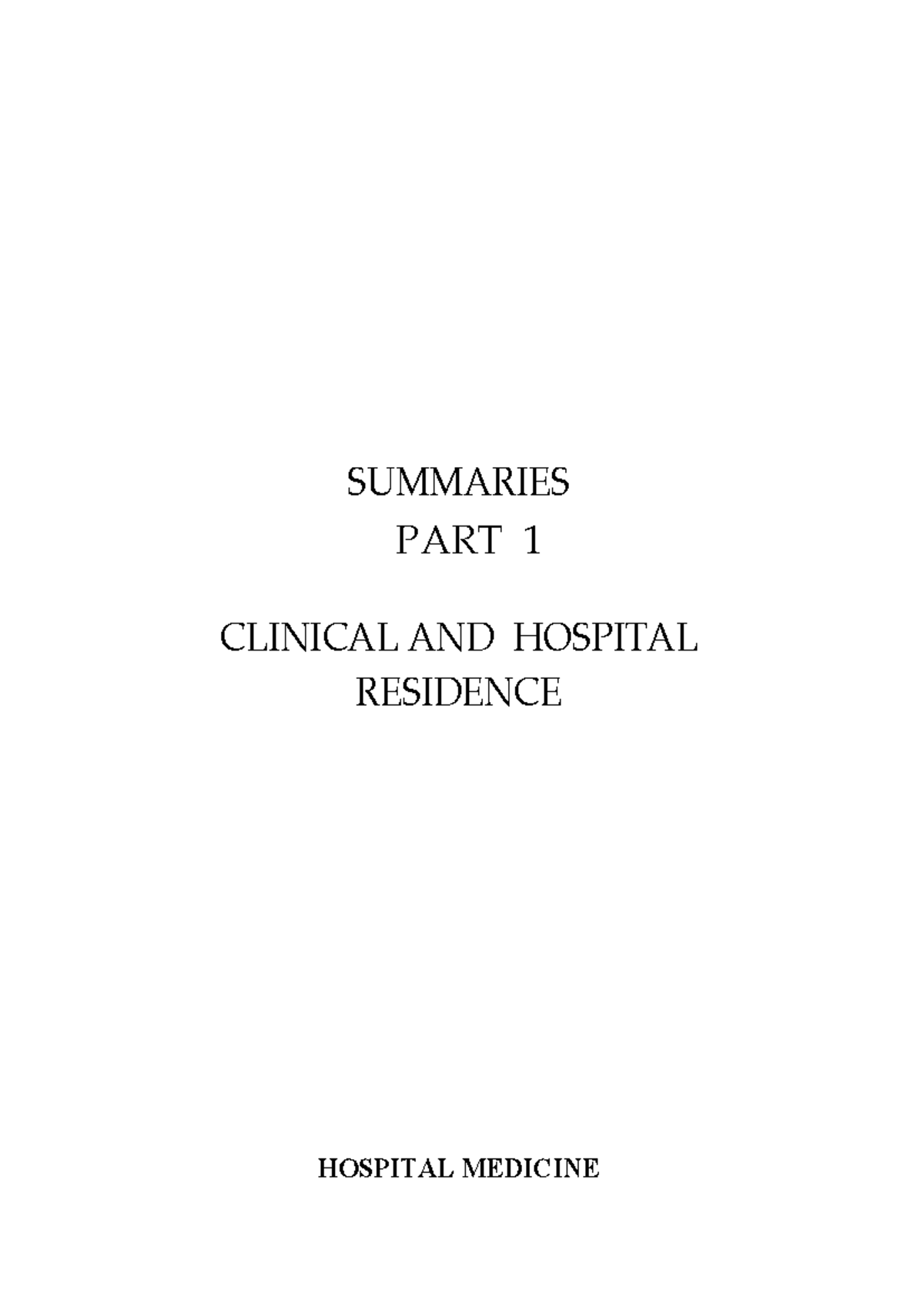 Medical procedure - Summary - SUMMARIES PART 1 CLINICAL AND HOSPITAL ...