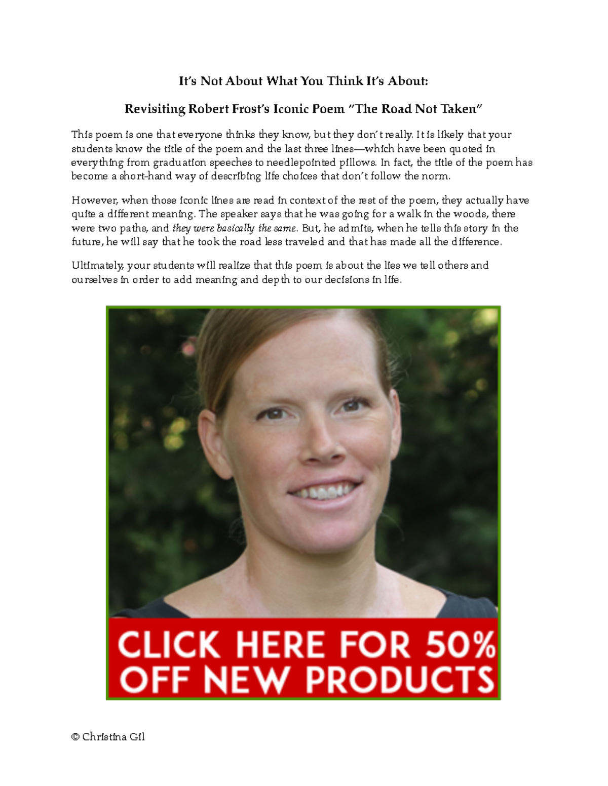 The Road Not Taken Robert Frost Close Reading Poetry Analysis-1 - It’s ...